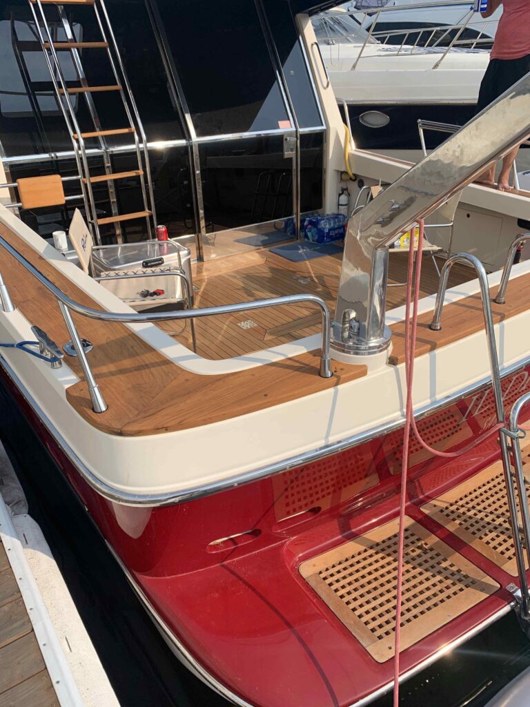 New Teak Cap Rail - Brett's Custom Marine Carpentry & Fiberglass ...