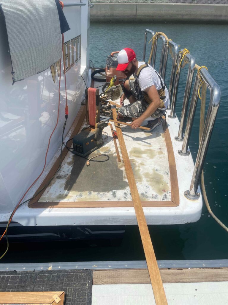 Teak Deck, Steps & Hatch - Brett's Custom Marine Carpentry & Fiberglass ...